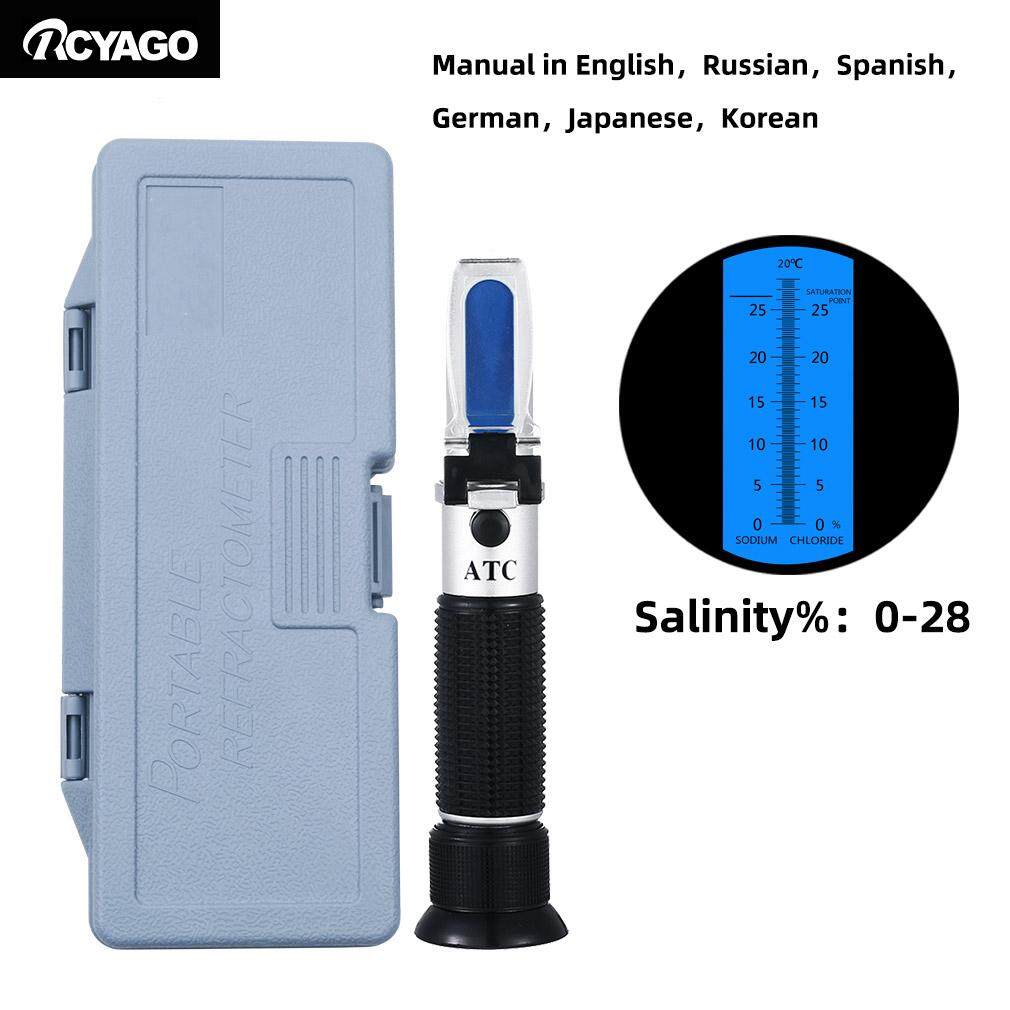 RCYAGO New 0-28% Food Salinity Refractometer Optical Salt Concentration ...