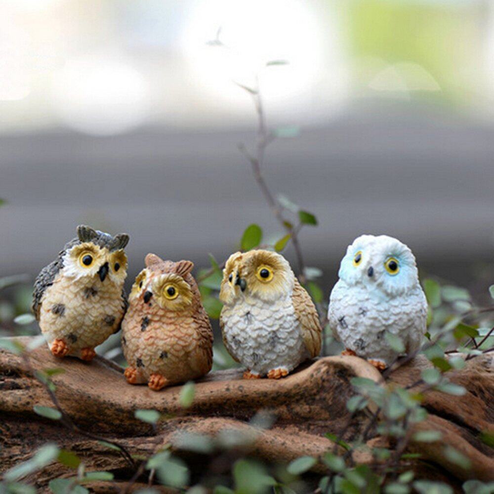 HONG Hot Sale Chic Garden Owl Moss Terrarium Desktop Decor Crafts ...