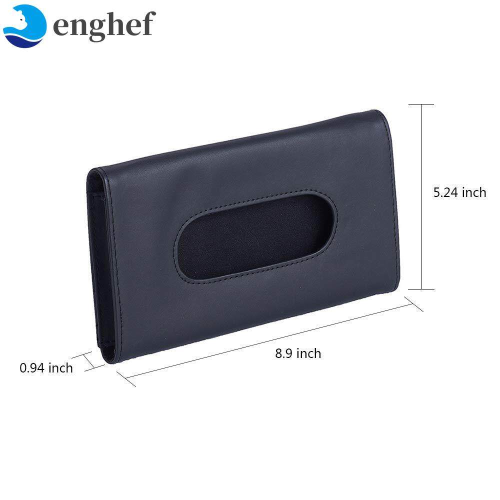 （enghef）slim tissue box black fashion leather car tissue box holder ...