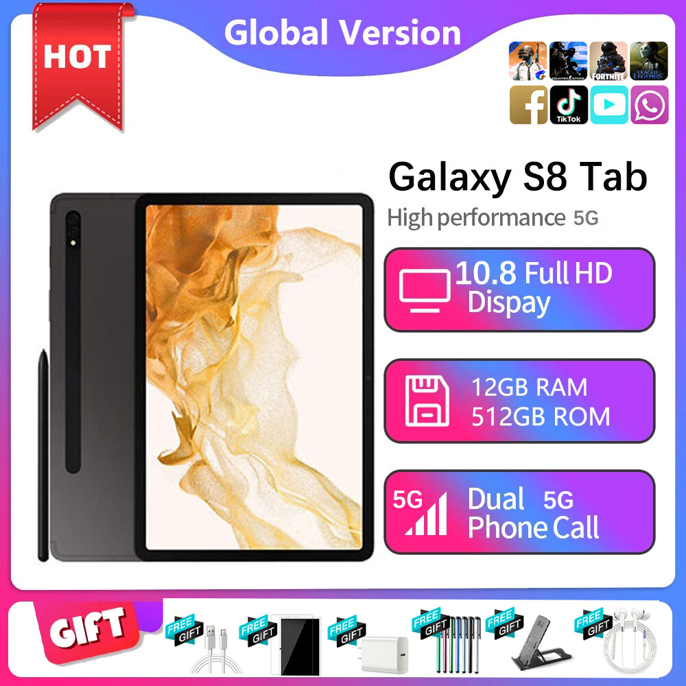 Original tablet Galaxy S8 Tab Free Tablet Case 12GB+512GB ROM 4K Full ...