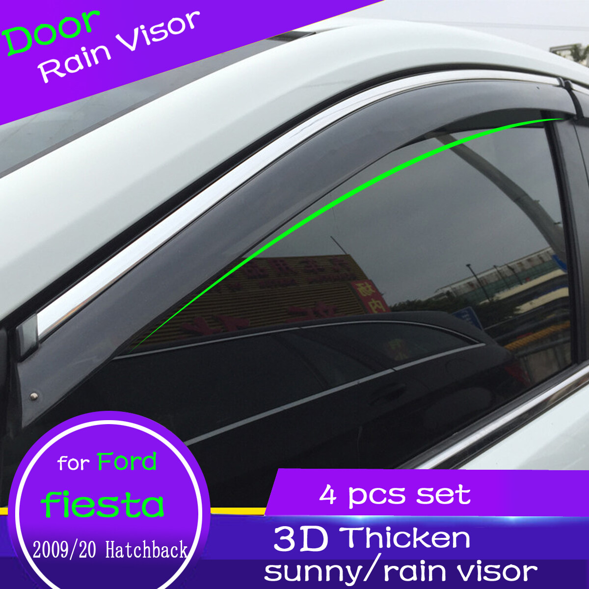 Rain Visor For Ford fiesta 2009 2020 Car Door Window Vent Shades 4pcs Hatchback Sedan Sunvisor Deflector Guard Lazada
