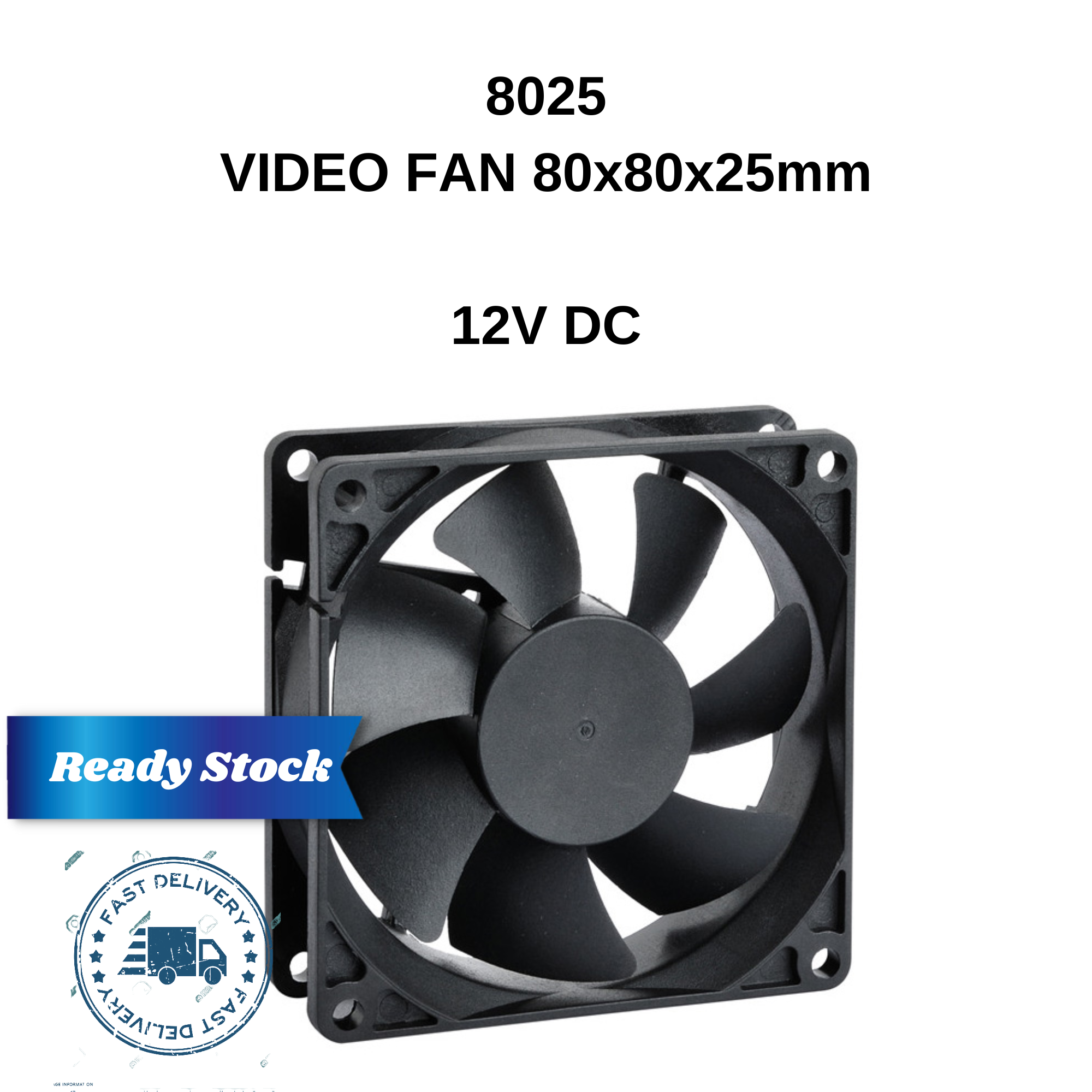 8025 3" Inch Video Fan 80x80x25mm 12VDC / 24VDC 240VAC Quiet Cooling AC ...