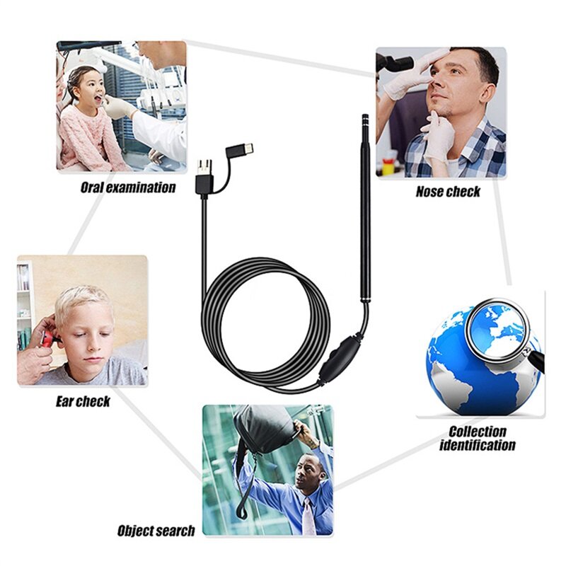 3in1 USB HD Visual Ear Spoon Mini Camera Endoscope Ear Earpick Cleaning ...