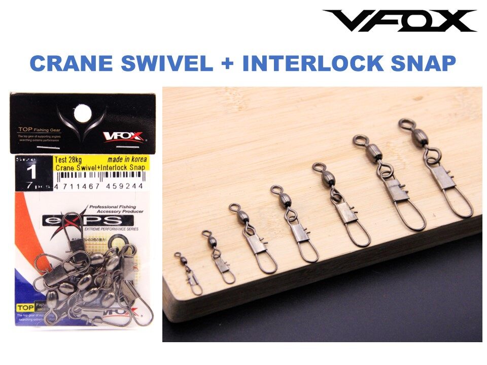 VFOX CRANE SWIVEL + INTERLOCK SNAP - Kekili Pancing | Lazada