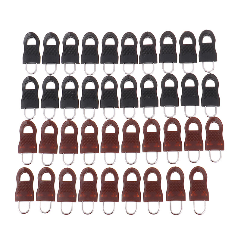 20Pcs Metal Zipper Pull Tags Zip Fixer for Clothes Black Zipper Puller ...