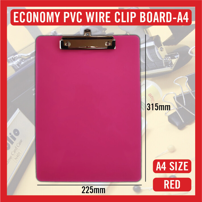 A4 SIZE PVC WIRE CLIP BOARD / PP WIRE CLIP BOARD WITH SCREW HOLE FOR ...