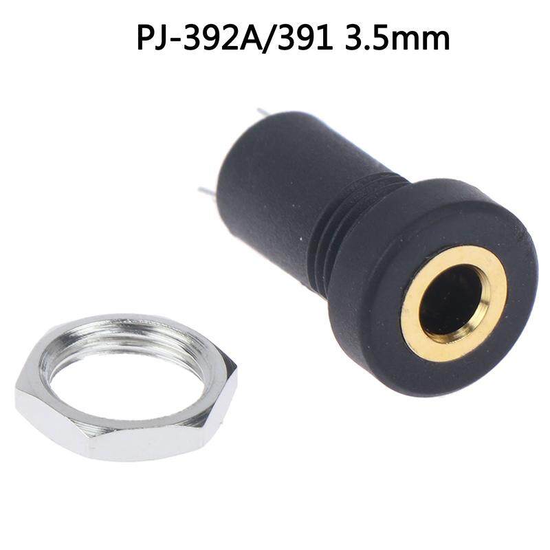 TUN 3.5MM Audio Jack Socket 3 Pole Black Stereo Solder Panel Mount Gold ...
