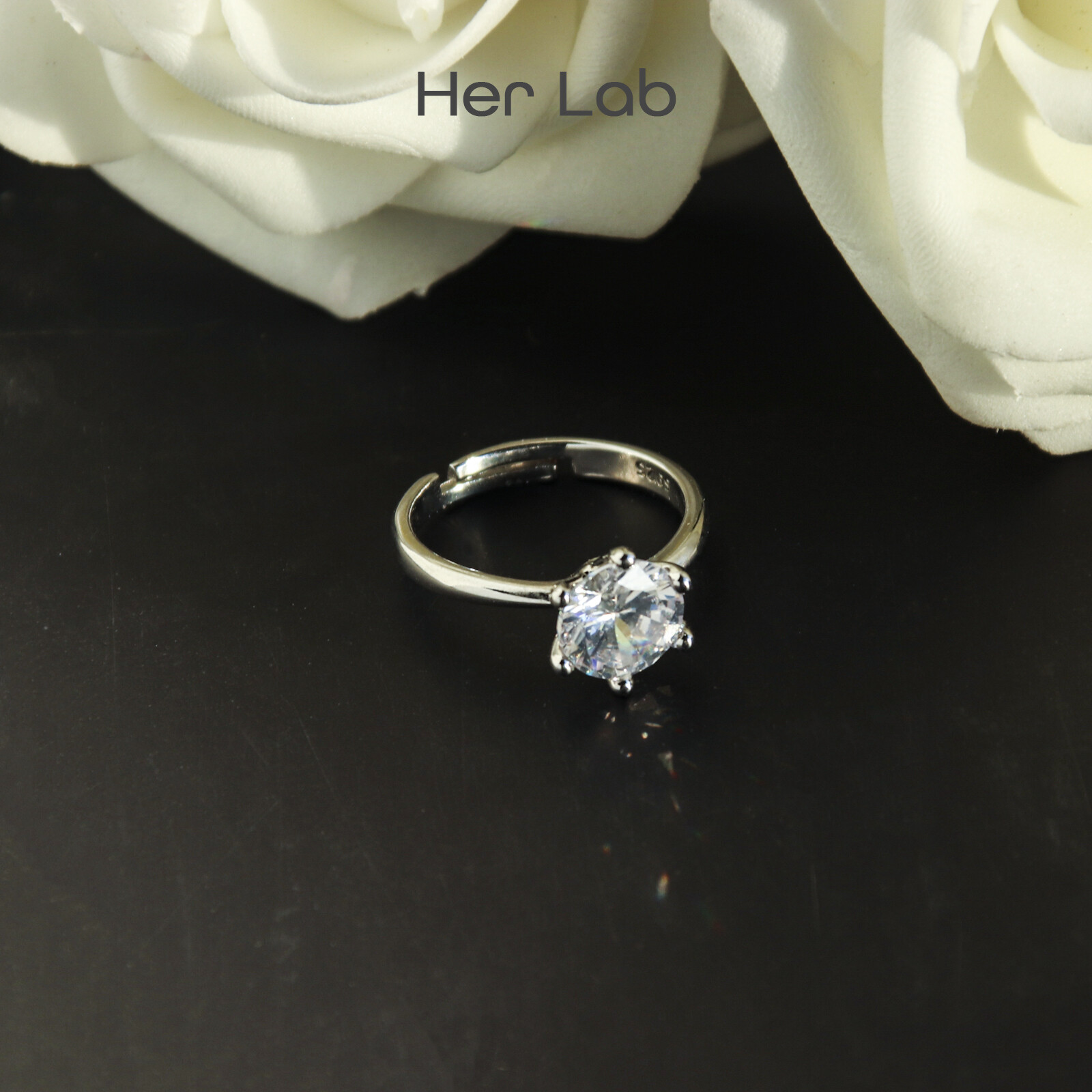 Her Lab Jewelry แหวน925เงินสเตอร์ลิงมอยส์ซอไนต์แท้พร้อมรายงานกราโดวาไข่ ...