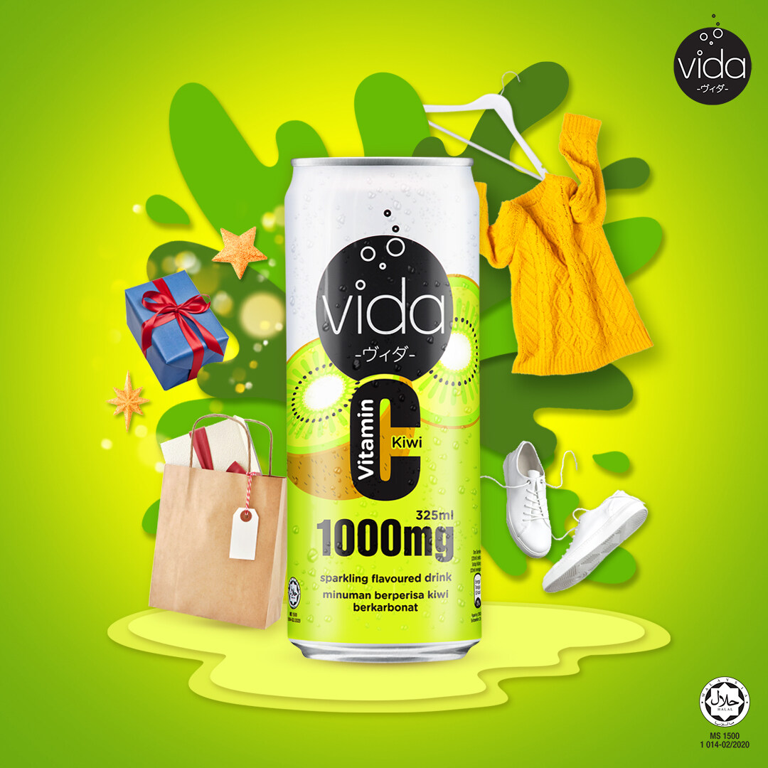 VIDA-Sparkling Drink Zero Range C Range 325ML HALAL | Lazada