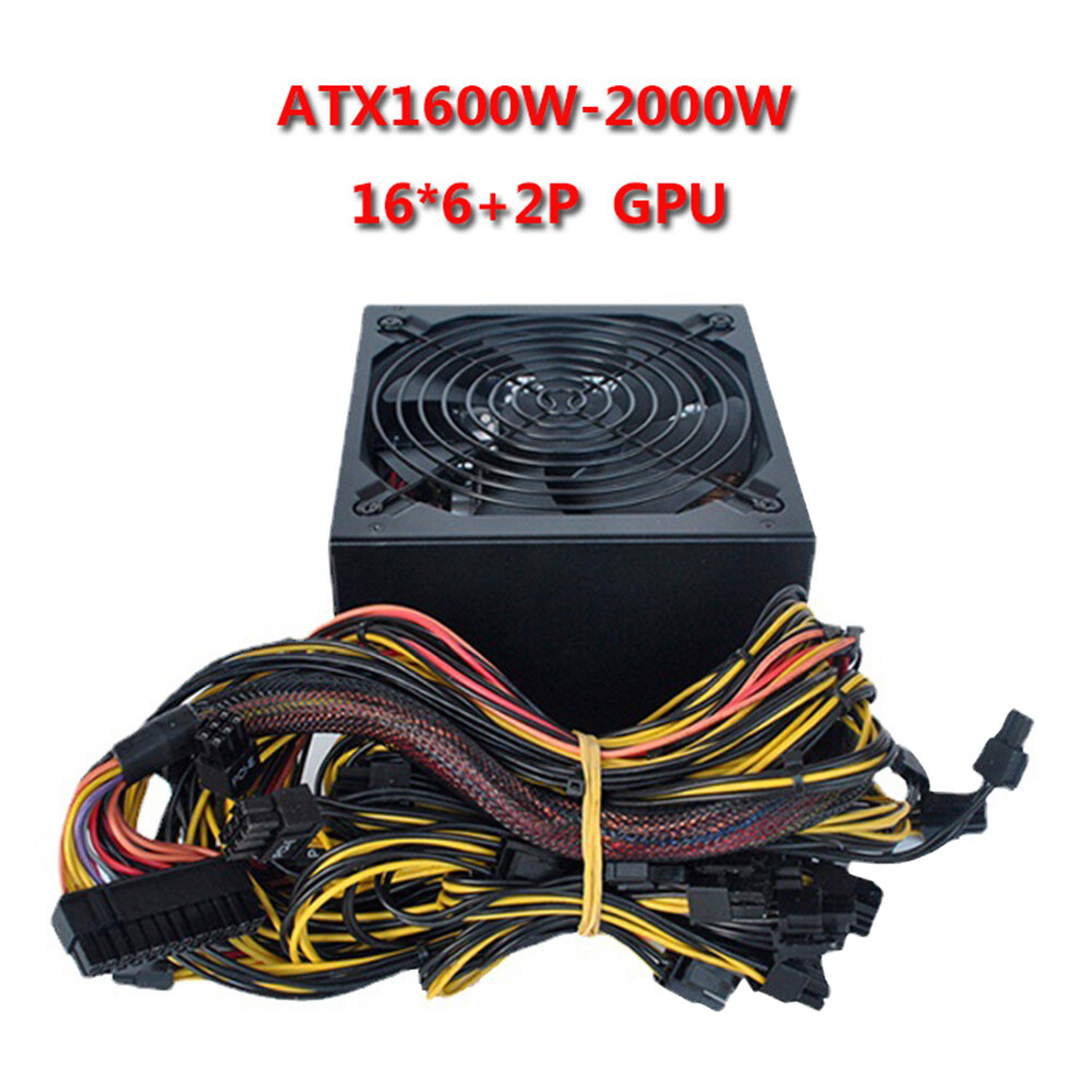 แหล่งจ่ายไฟ ATX 1800W Miner พร้อมรองรับสายเคเบิล8การ์ดแสดงผล220V | Lazada.co.th