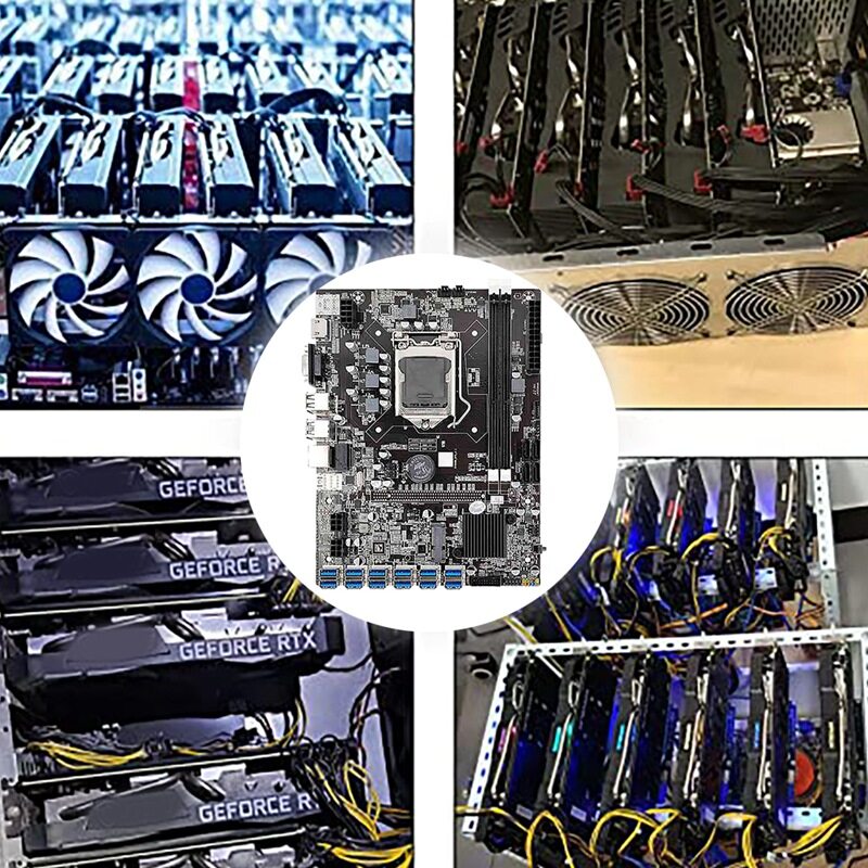 B75 BTC Mining Motherboard G530/G630 CPU+8G DDR3 RAM+Fan+Screwdriver ...