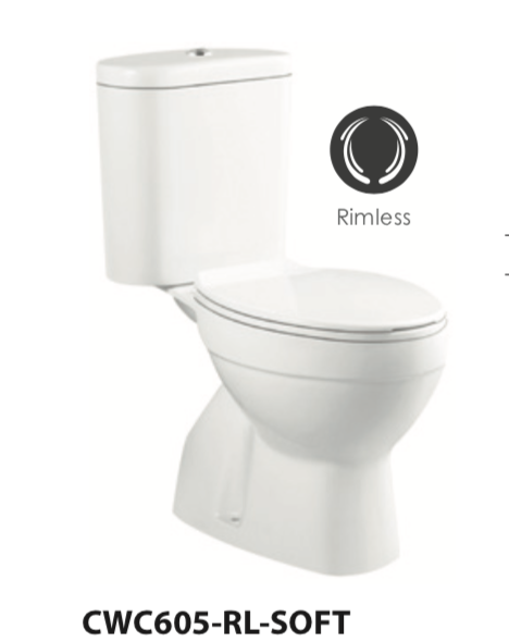 CABANA CWC605-RL RIMLESS Two Piece Toilet Bowl wc water closet jamban ...