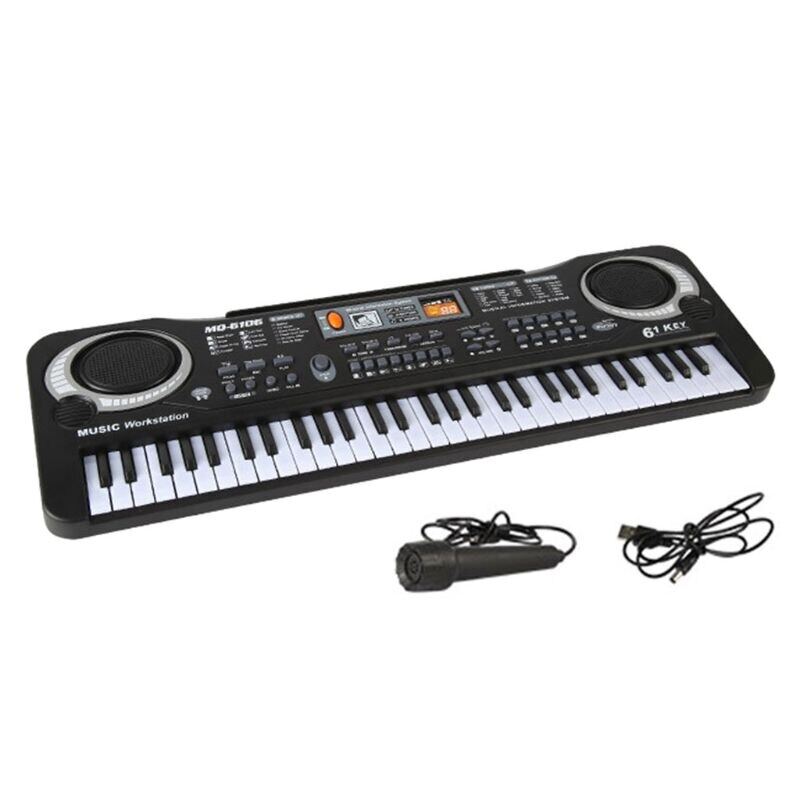 Keyboard Listrik Musik 61 Nada, Piano Digital dengan Mikrofon | Lazada ...