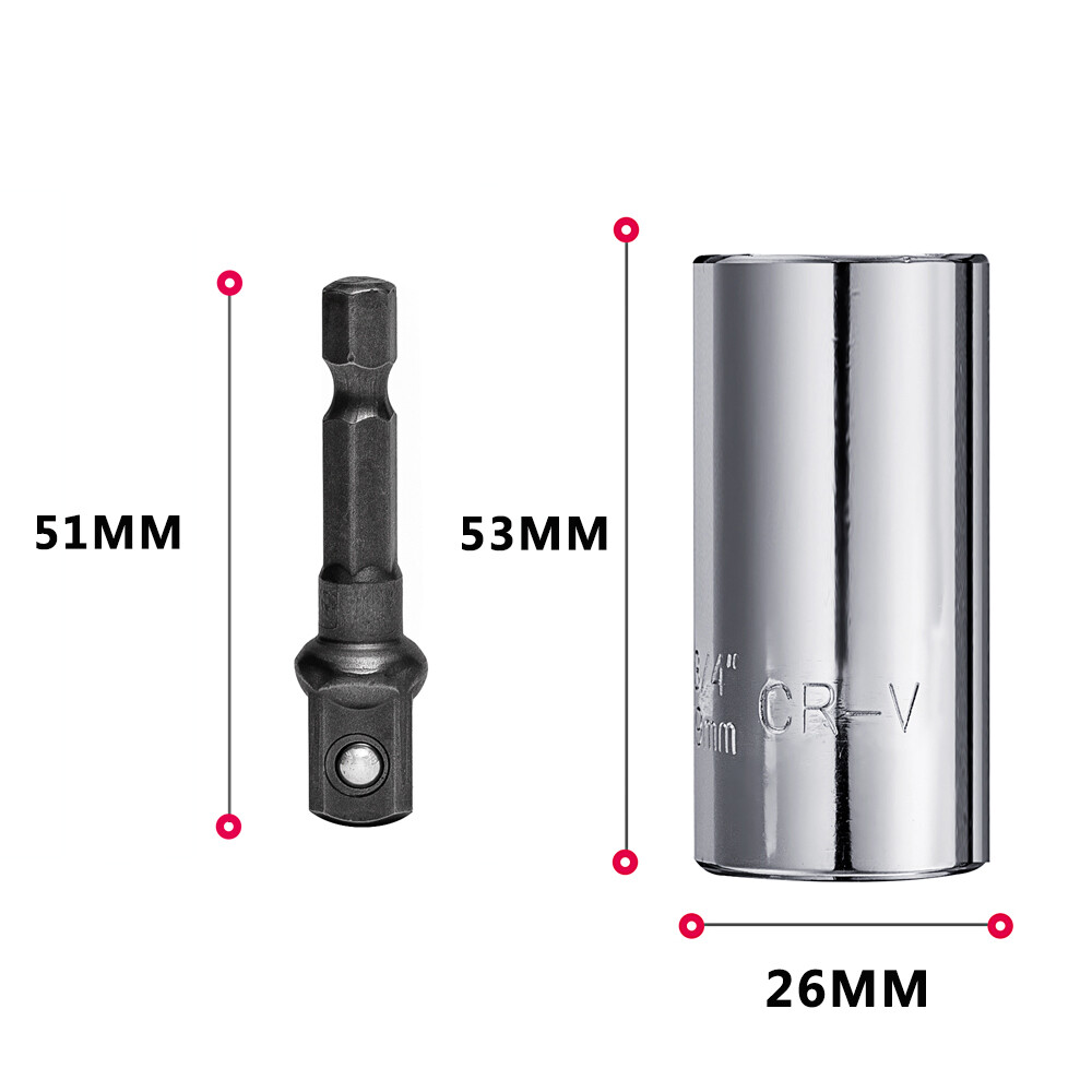 Universal Socket 2 Piece Set 7-19mm Combination Socket Adjustable ...