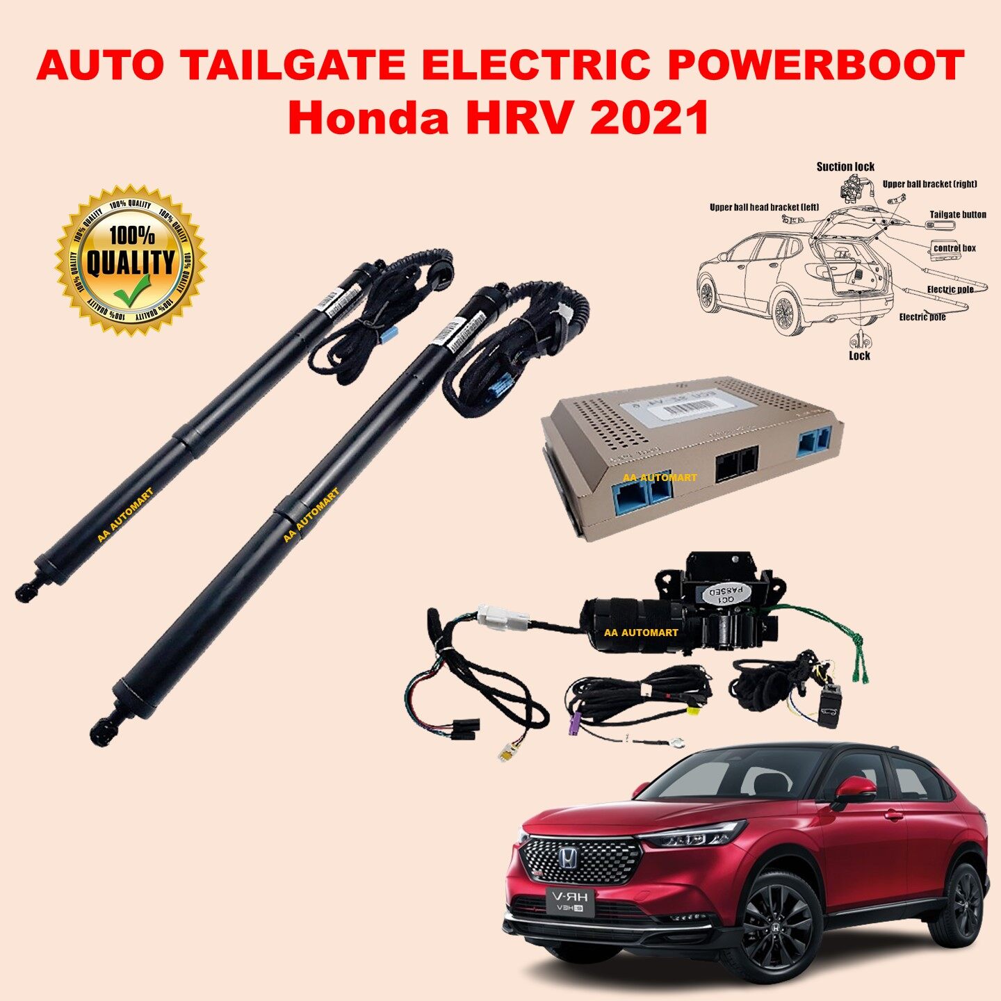 Honda HRV 2021 Plug & Play Electric Auto Tailgate Power Boot Soft Close ...