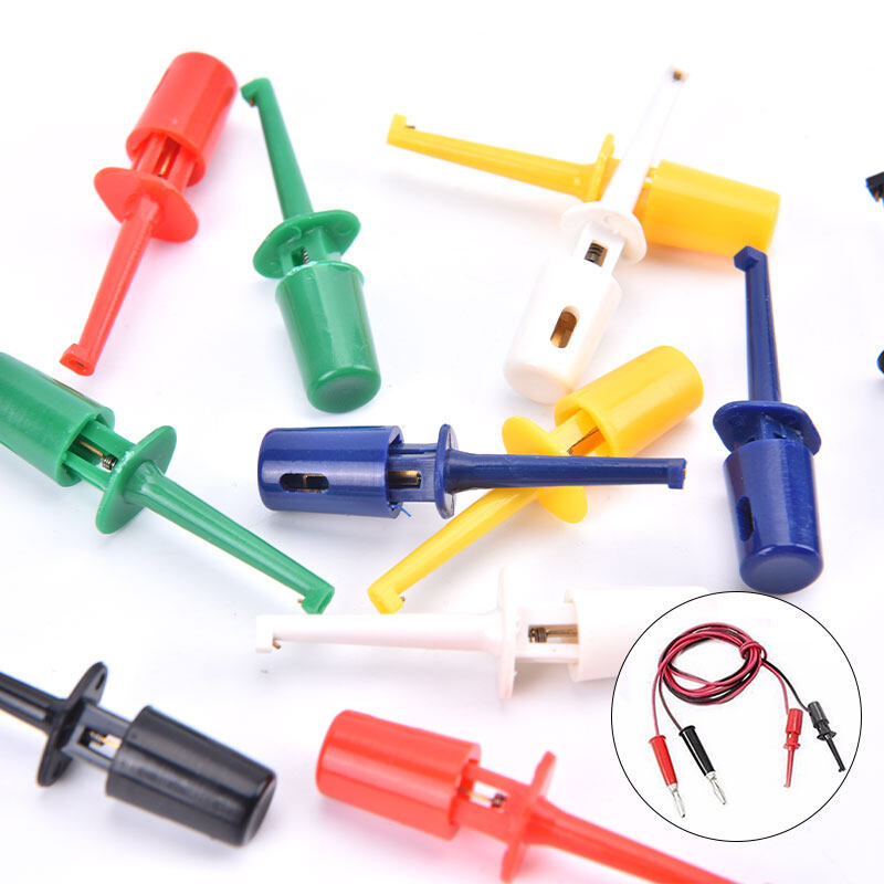 12 small Useful multimeter lead wire test probe hook clip grabbers ...