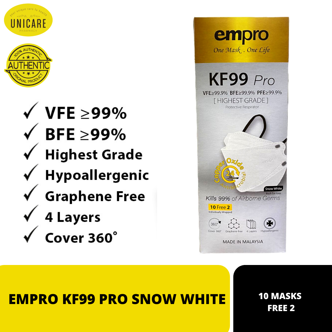 EMPRO FACE MASK KF99 PRO SNOW WHITE (12 PCS) | Lazada