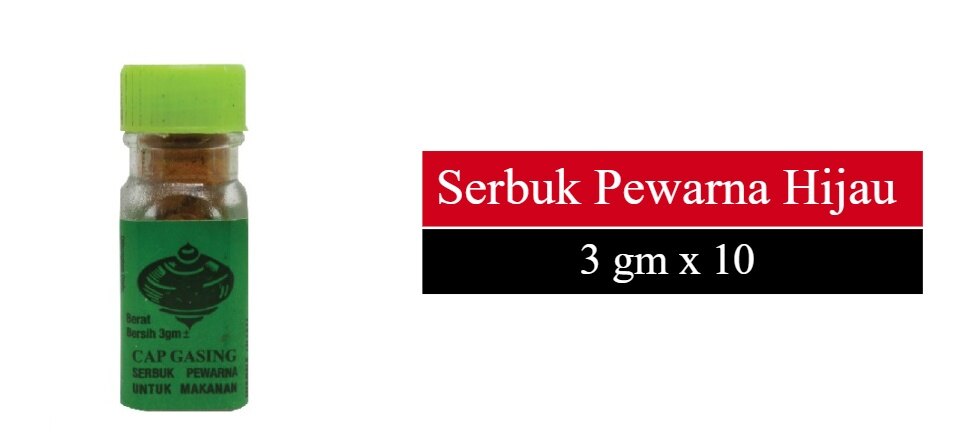 CAP GASING SERBUK PEWARNA(hijau) - (3gm ） | Lazada