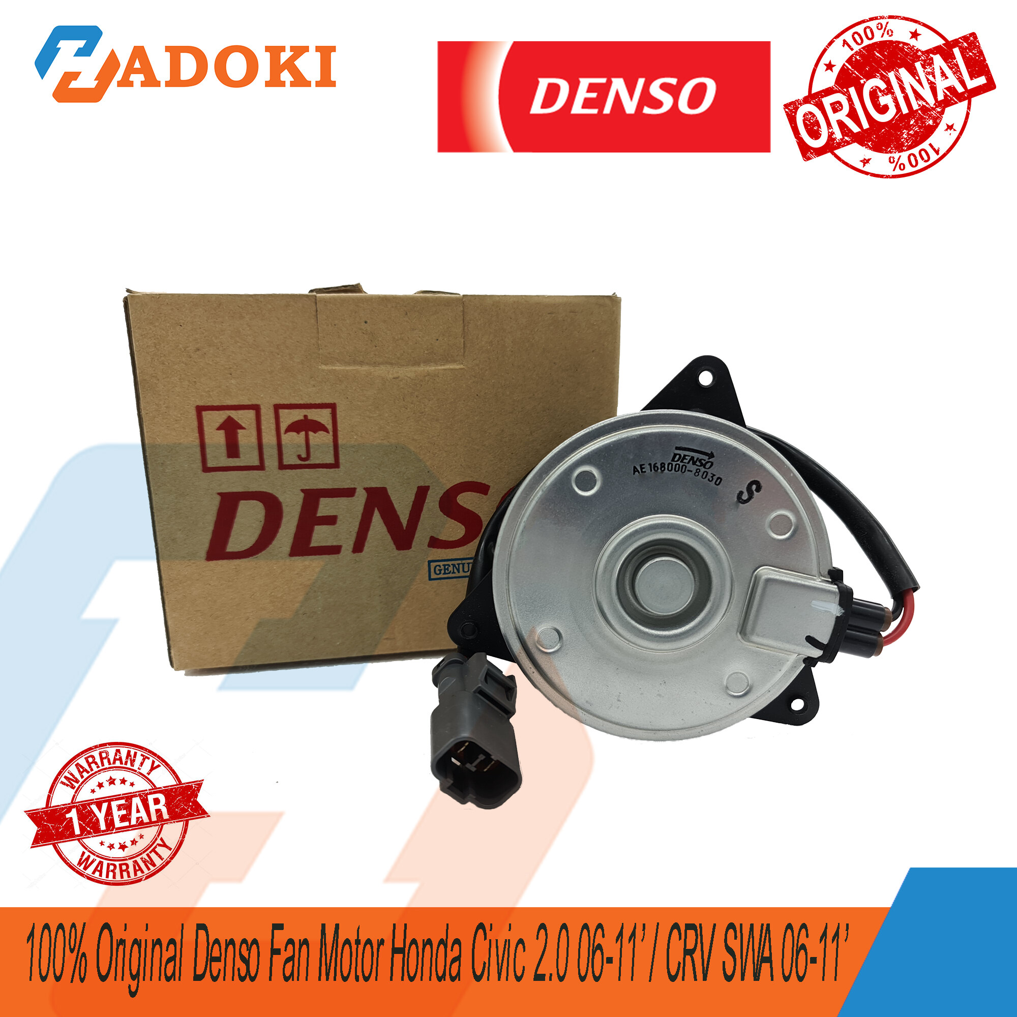 100% Original Denso Fan Motor Honda Civic 2.0 06-11' / CRV SWA 06-11' 168000-8030 | Lazada