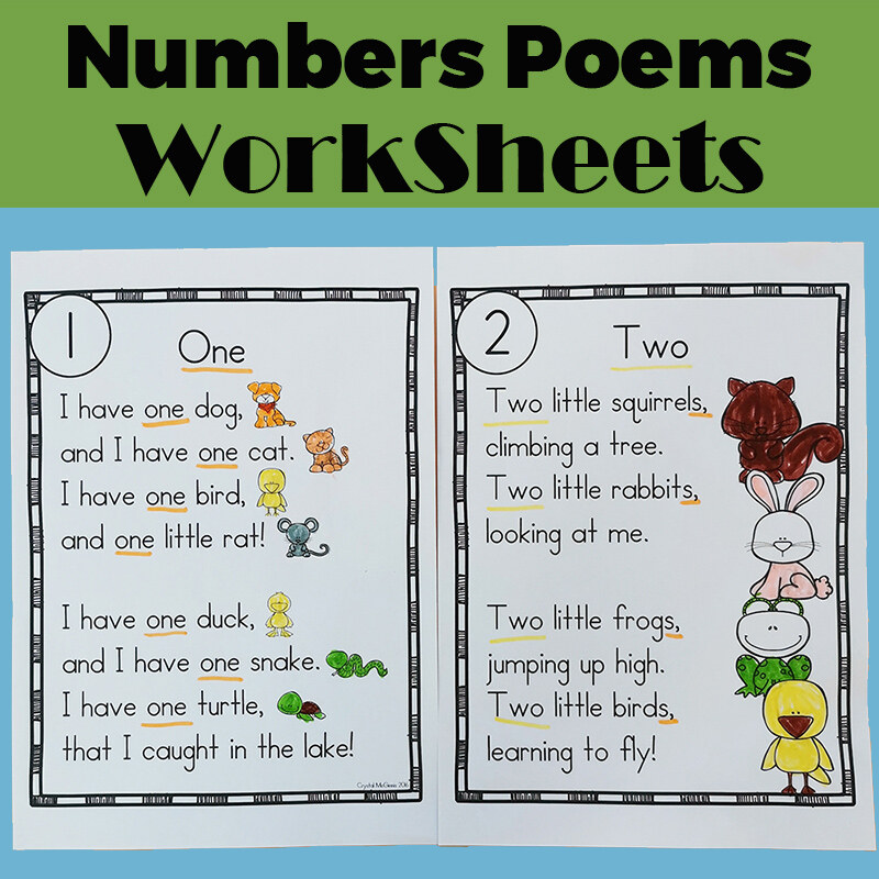 Number/Color Word Poems for Shared Reading Worksheets Activities ...