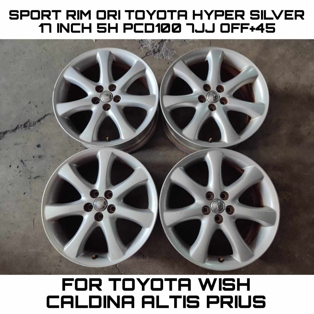 Sport Rim Ori Toyota Hyper Silver 17 Inch 5H PCD100 7jj Off+45 For Wish ...