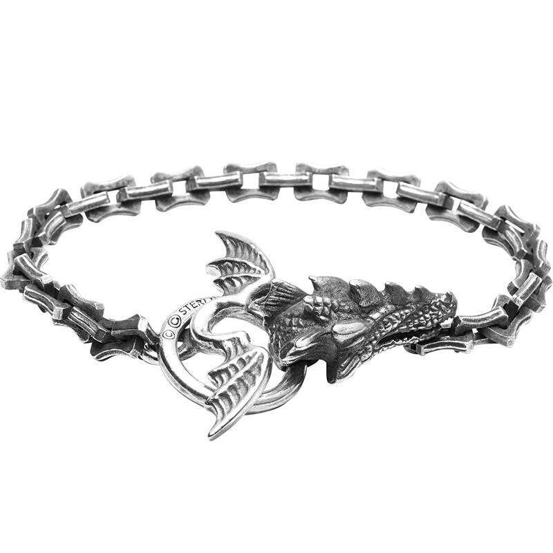RY-Dragon bone bracelet men's fashion dominant hip-hop dragon head ...