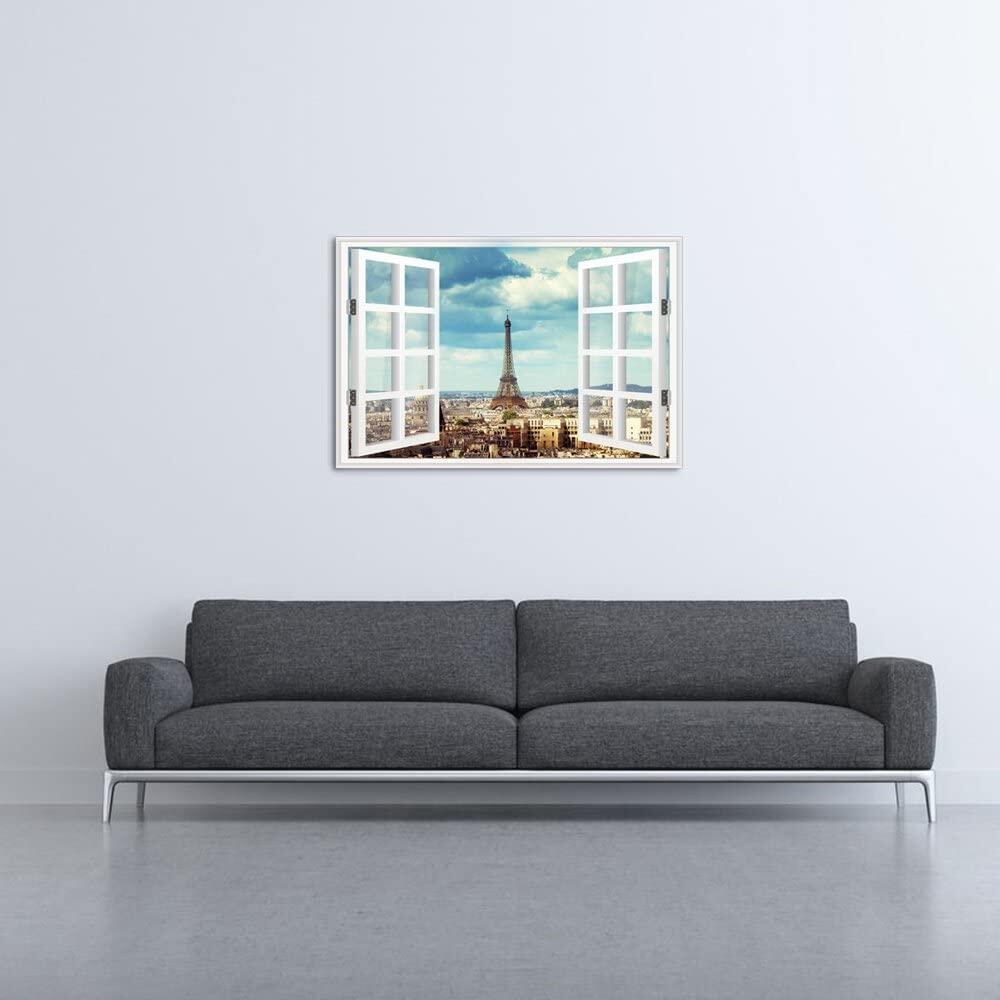 Wall decoration - Paris Eiffel Tower poster art print in canvas vintage ...