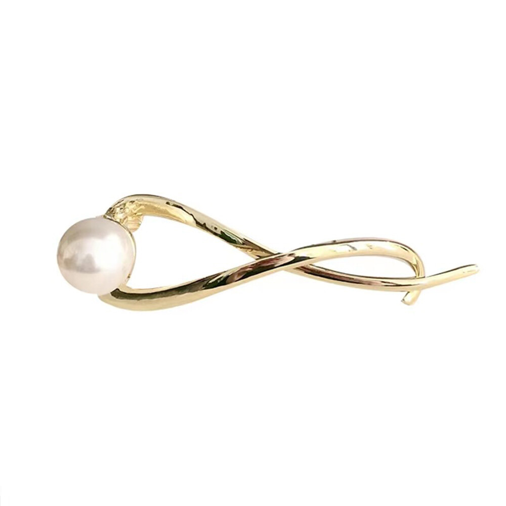 Yanqueens เกาหลี Pearl Arc Hairpin ฤดูใบไม้ผลิคลิปกบหัวเข็มขัดด้านหลังคลิปผู้หญิง Grasp คลิป ...