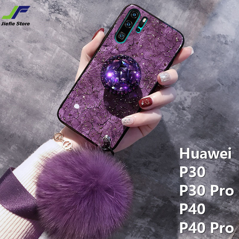JieFie หรูหราทองฟอยล์ Bling หินอ่อนสำหรับ Huawei Y9 2019 / Y6P / Y7A ...