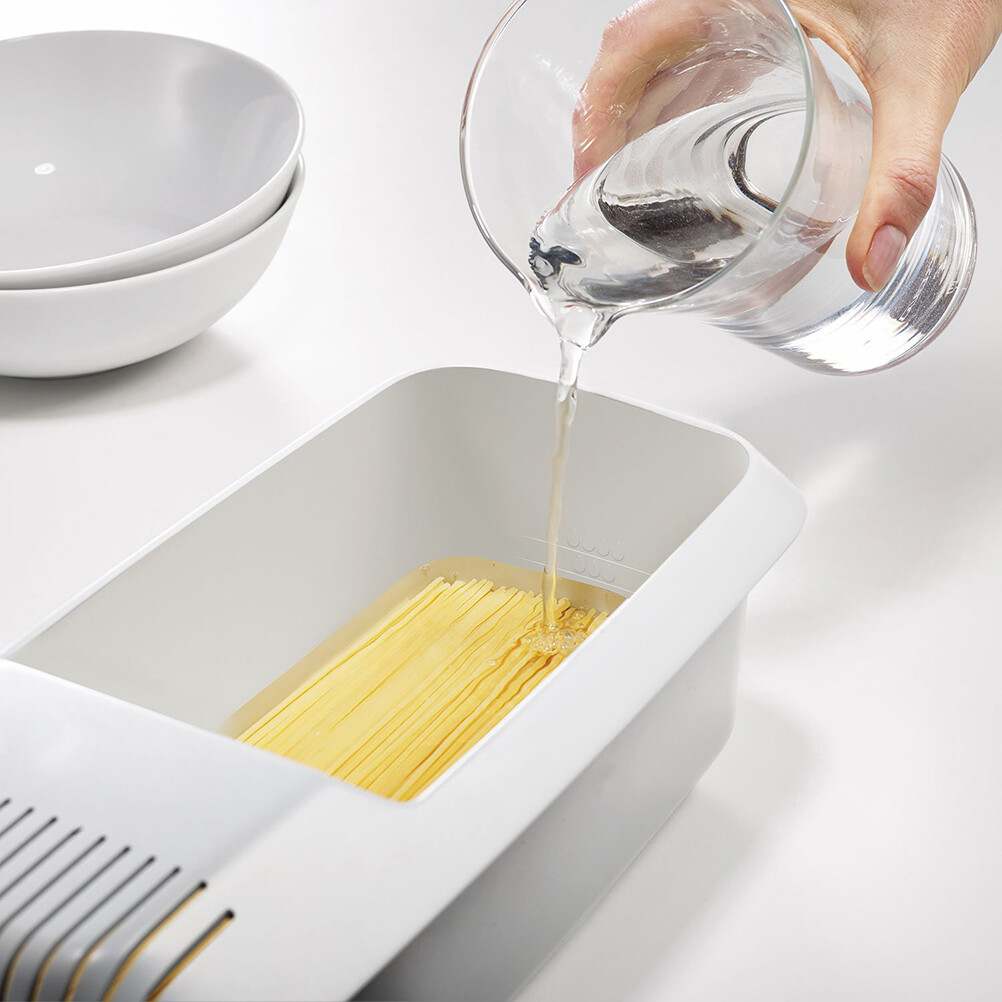 Microwave Pasta Cooker with Strainer Heat Resistant Pasta Boat Steamer ...