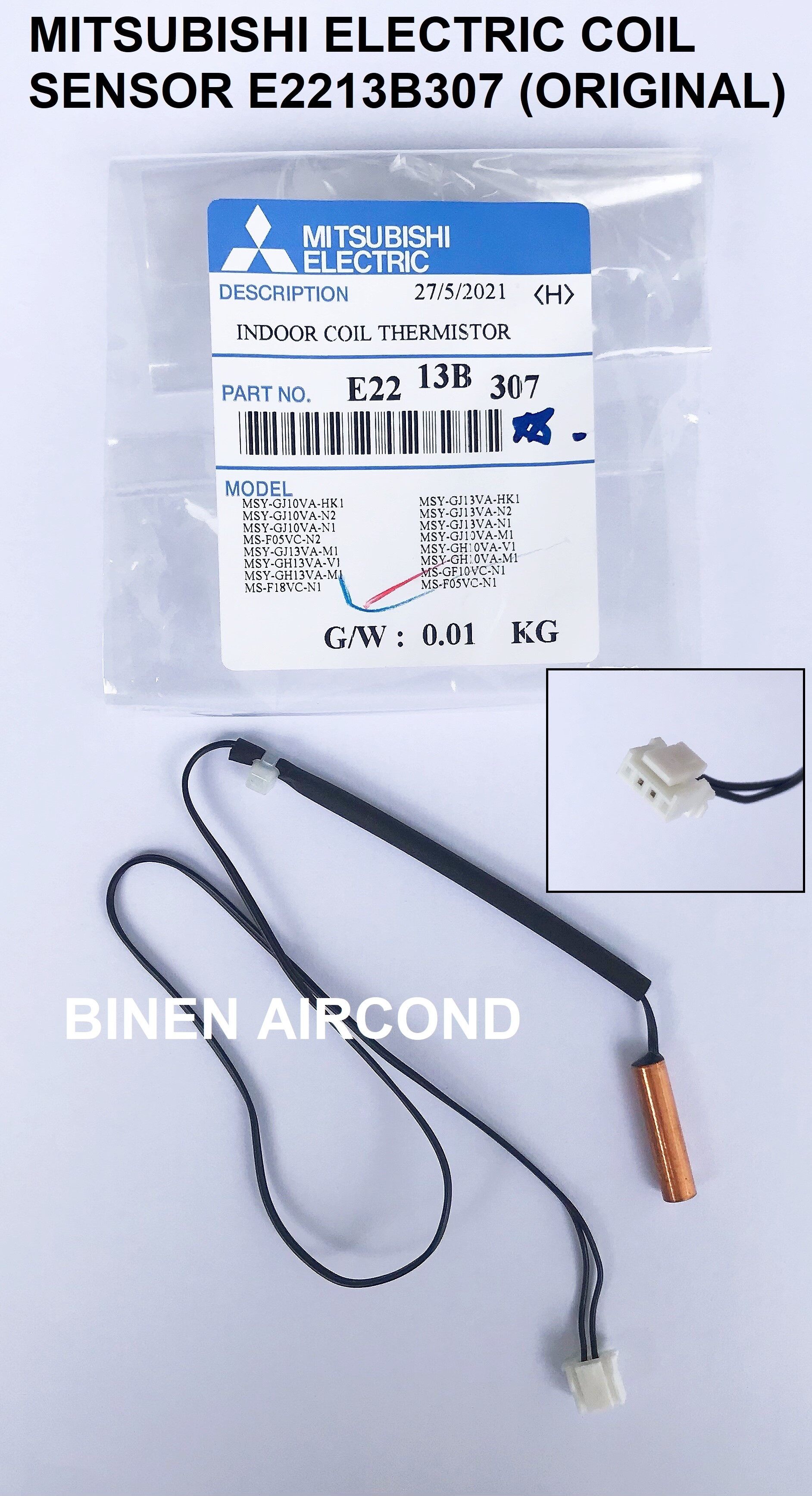 [ORIGINAL] MITSUBISHI ELECTRIC AIRCOND MSY-GJ10VA INDOOR COIL THERMISTOR / COIL SENSOR E2213B307 ...