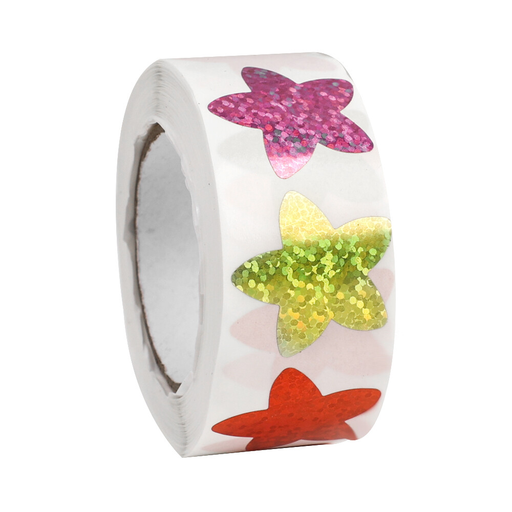 500pcs Holographic Colorful Star Stickers Seal Labels for Package Gift ...