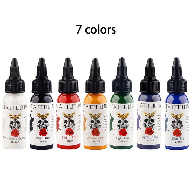 7 Colors 30Ml 1 Bottle Natural Plant Professional Tattoo Ink For Safe ...