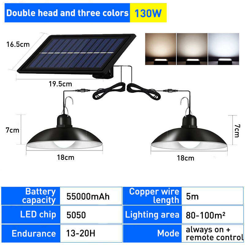 Solar Light Outdoor Lighting IP67 Waterproof Lampu Solar Double Head ...