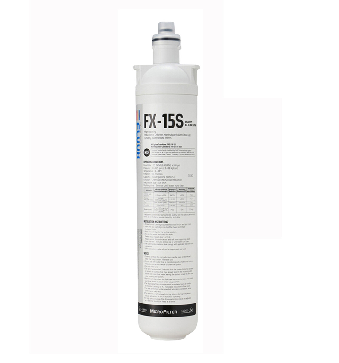 MICROFILTER FLUUX FX-15S, Water Filter Dispenser, Purifier, Under Sink ...