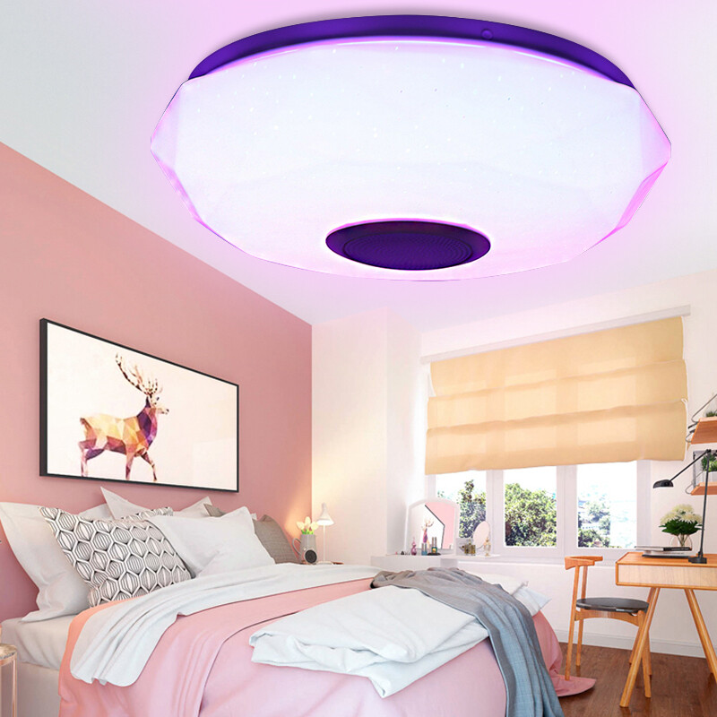 100W Ceiling Light 30CM LED Wireless Bluetooth Music Speaker APP ...