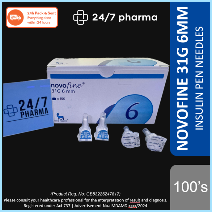 (Exp: 06/2027) Novofine 6mm 31G Needles Insulin Glucose Pen Needle Novo ...