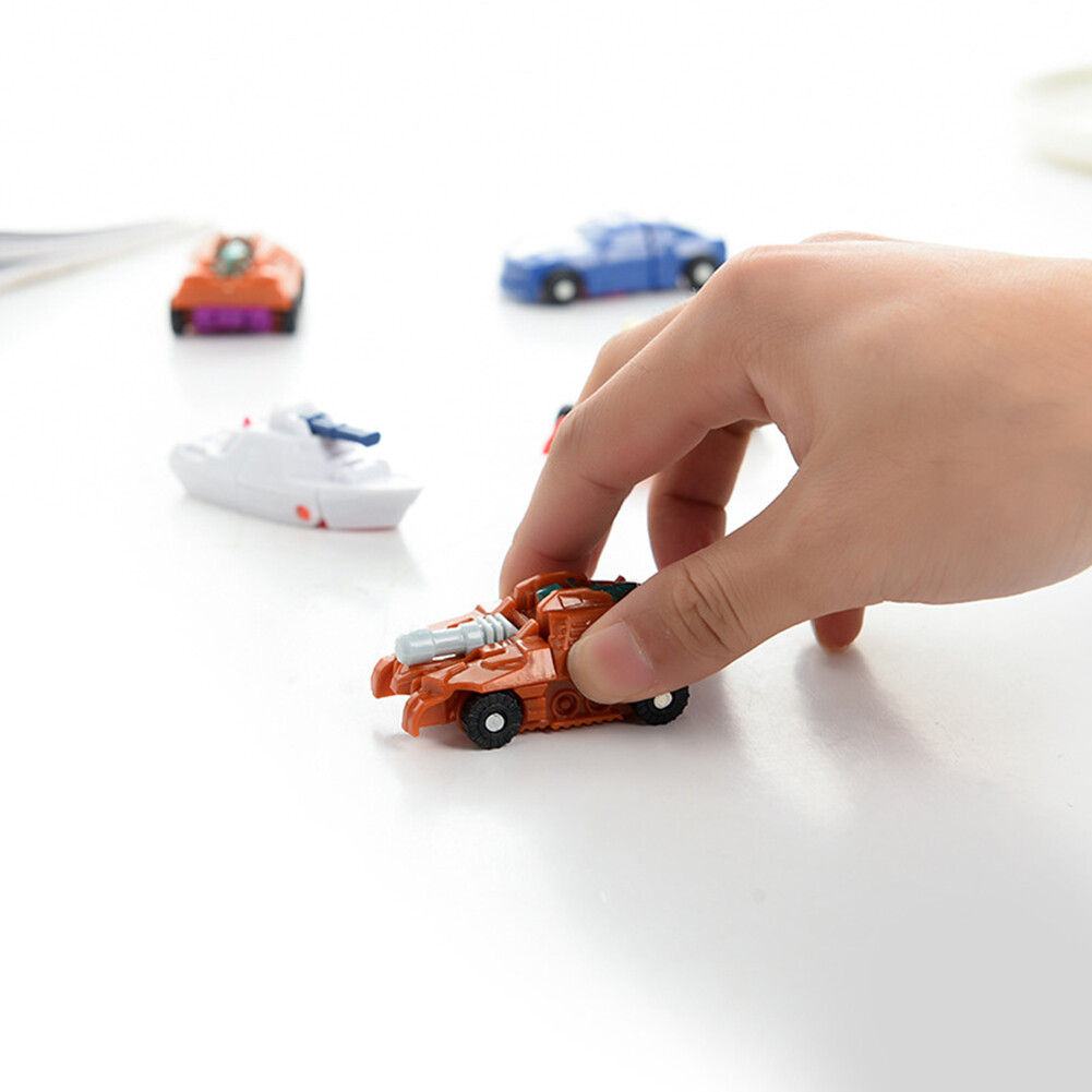 Cái/bộ 10 Robot Xe Quán Tính Biến Hình Mini, Đồ Chơi Mô Hình Biến Hình ...