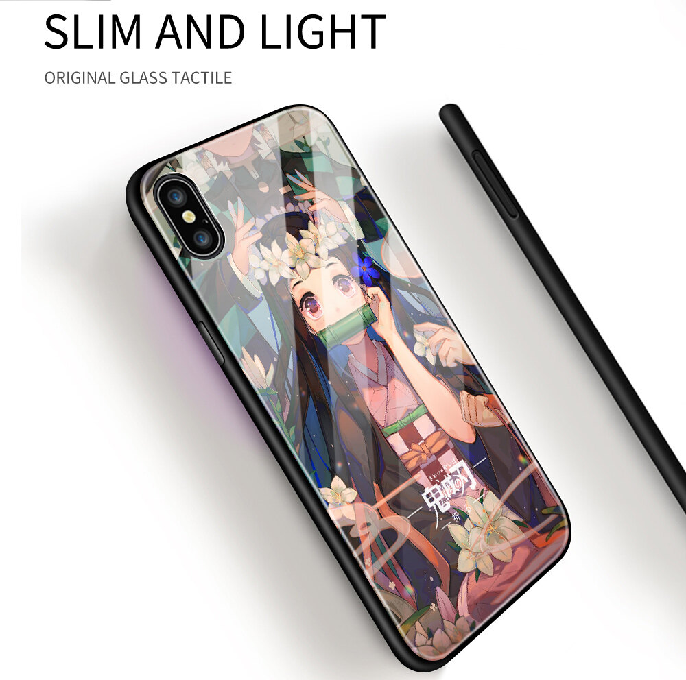 UCUC For OPPO A91 Glass handphone Case Shockproof Anime Demon Slayer ...