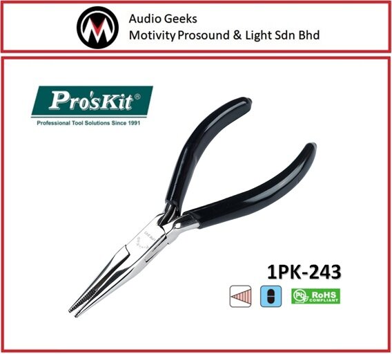 Pro'sKit 1PK-243 Precision Stainless Steel Long Nose Plier (140mm) | Lazada