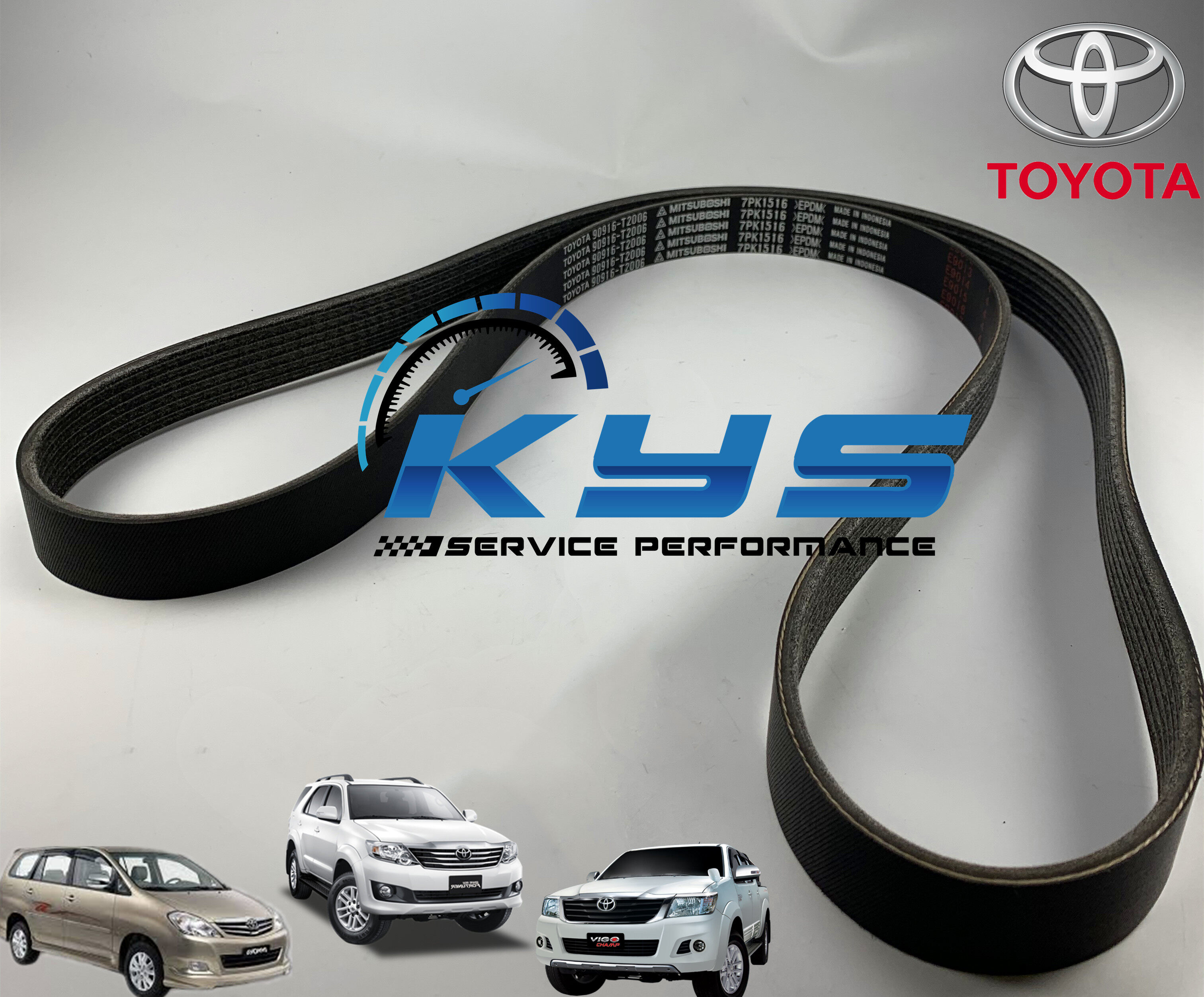 TOYOTA Genuine # (V RIBBED) FAN BELT (7PK1516) #TYT KUN25,FORTUNER ...