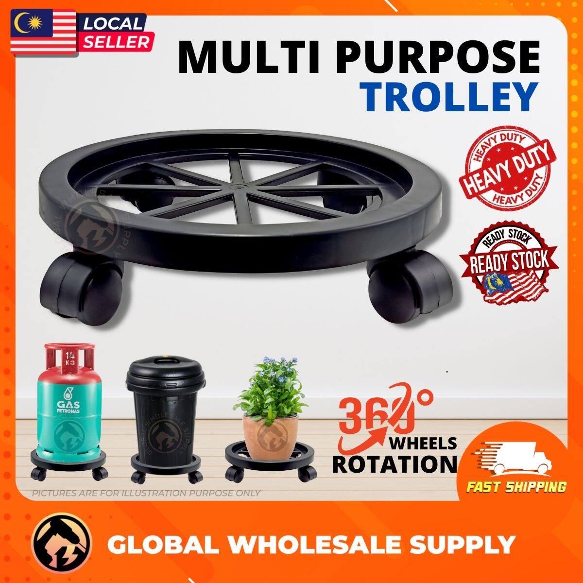 4 RODA-PVC Round Gas Stand Roller With Wheels Kaki Roda Tong Gas Roller ...
