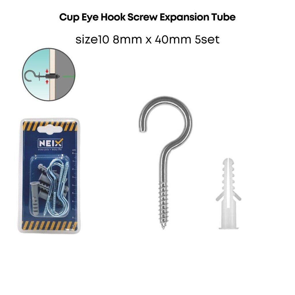 [HUNTWARE] Stainless Steel Eye Screws/Self-Tapping Screws/Hanging Hooks with Plastic Expansion ...