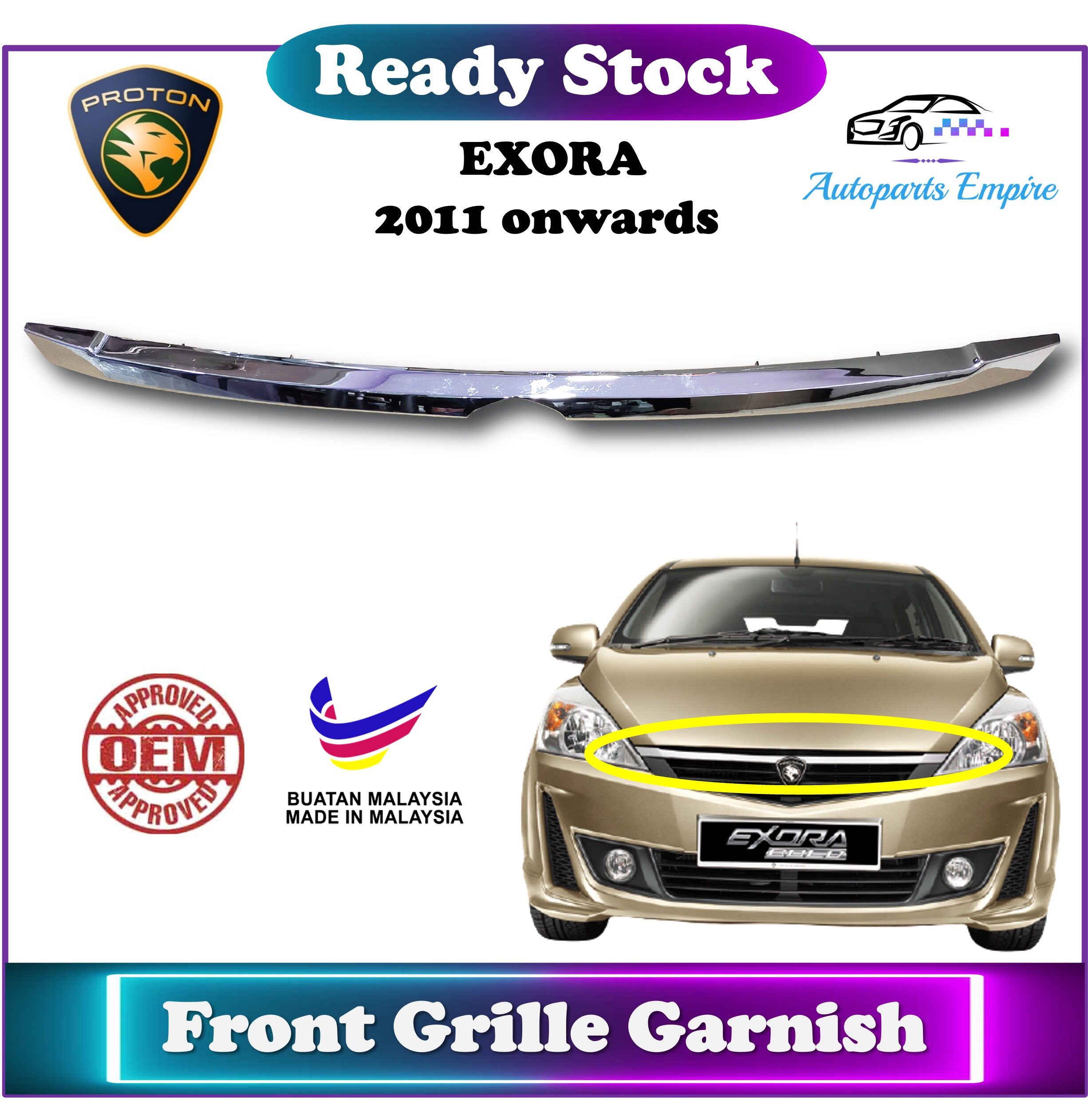 Proton Exora 】 Chrome Front Grille Garnish ( 2011 onwards / Made in ...