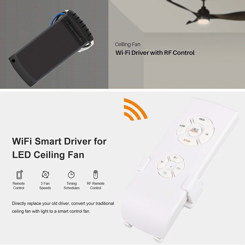 Tuya Wifi Smart Ceiling Fan Controller Light Smart Life App รีโมท ...