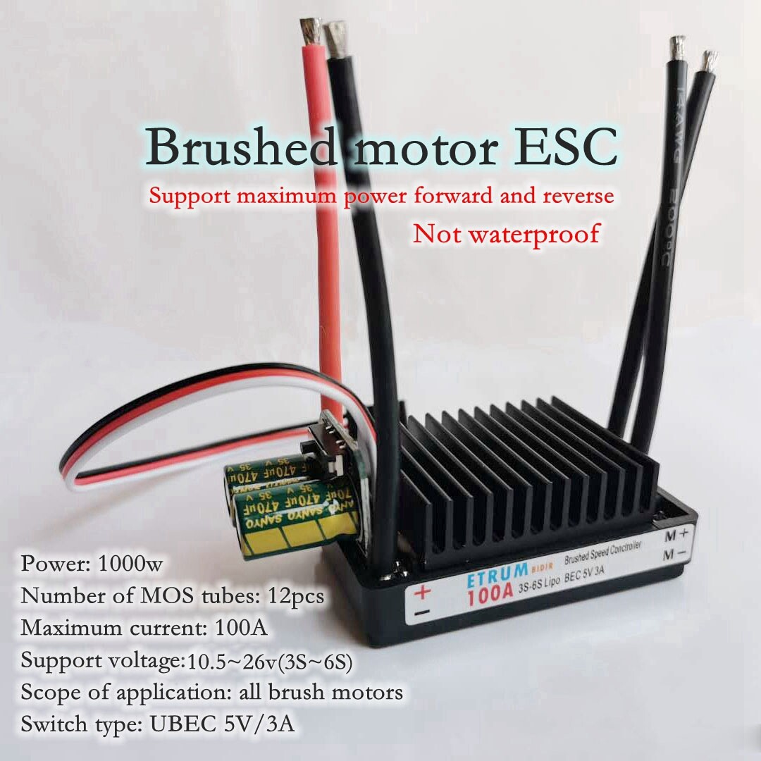 ETRUM Bidirectional Brushed ESC 1000w Brushed Motor Electronic Speed ...