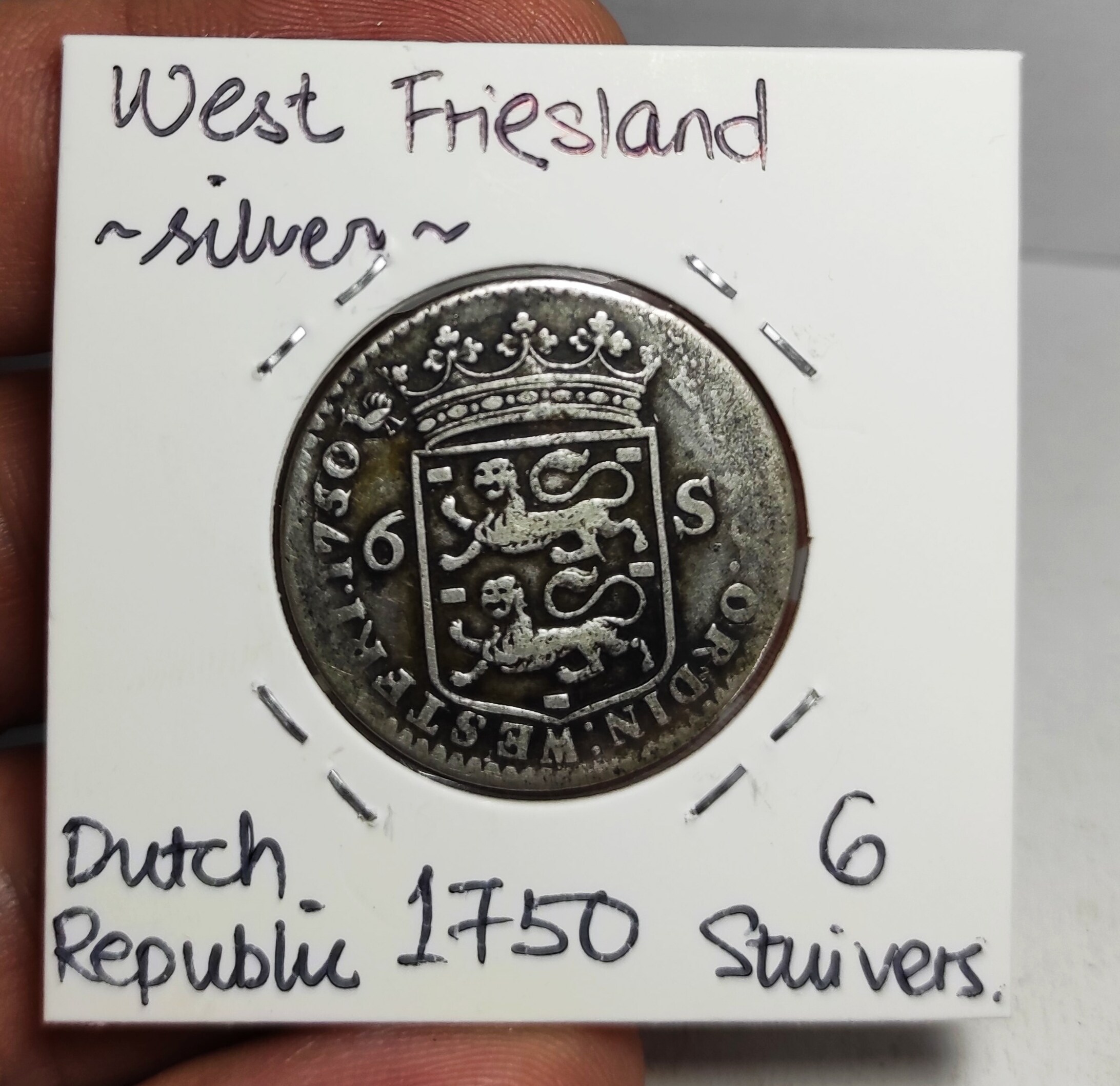 West Friesland Dutch Republic Silver Coin 6 Stuivers Year 1750 | Lazada