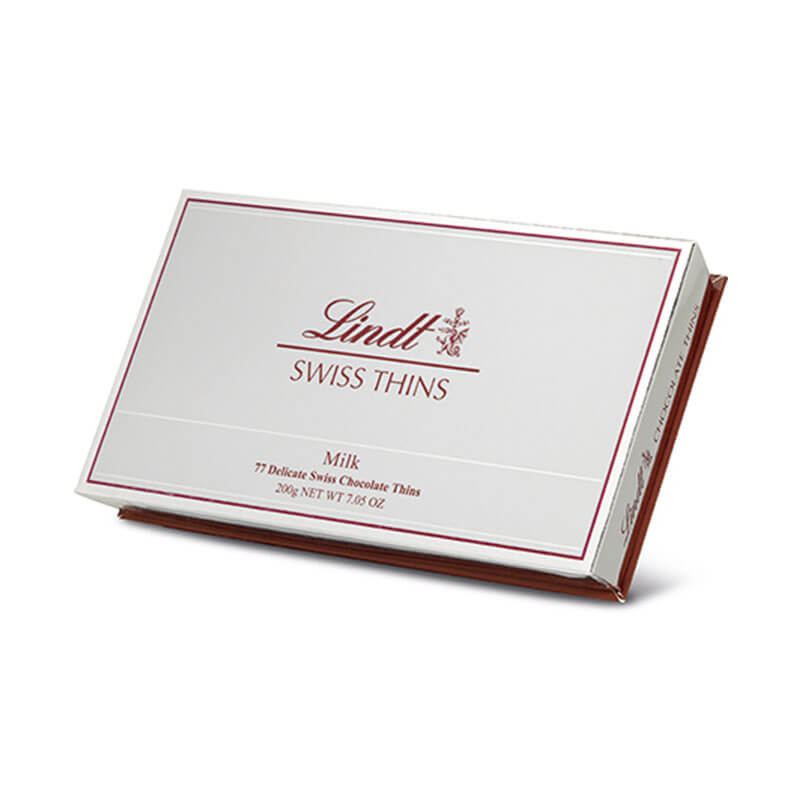 Lindt Swiss Thins 77 Delicate Swiss Chocolate 200gm Made in Switzerland ...