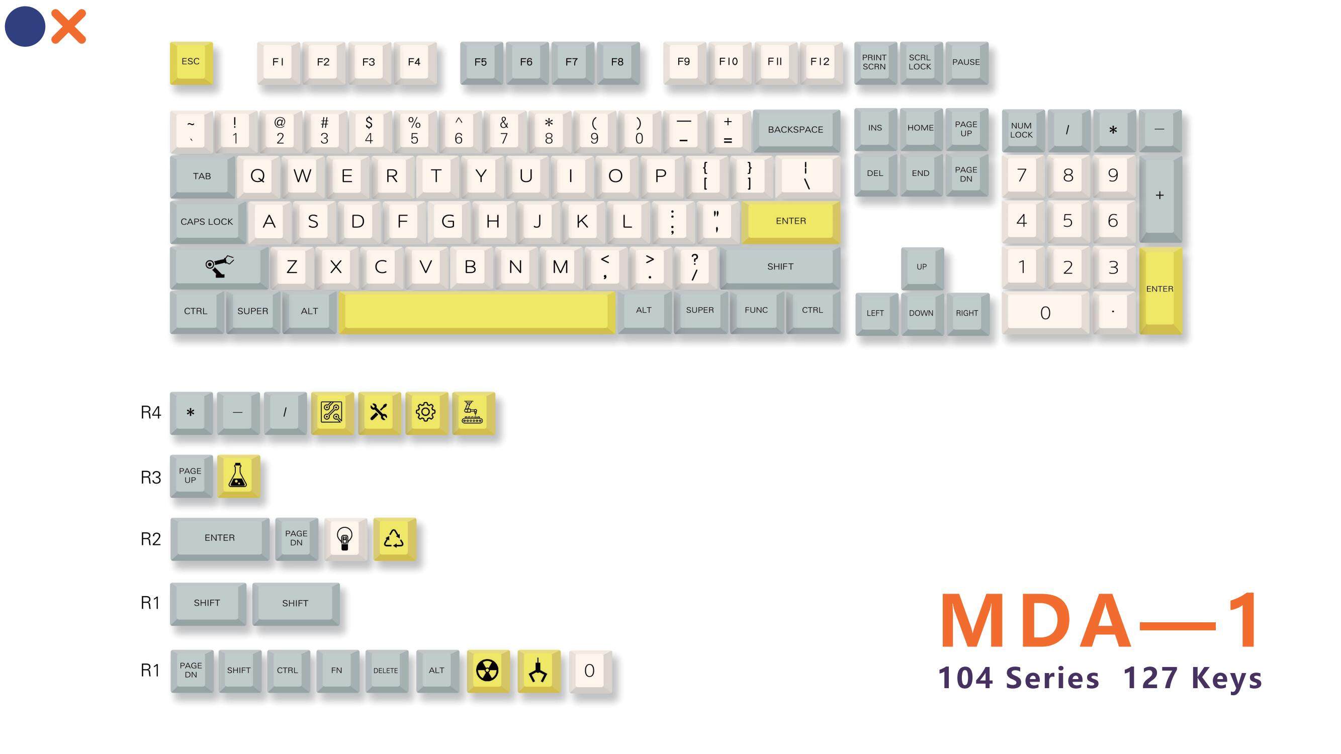 Universal PBT Keycap MDA Profile DYE-SUB DIY Keycaps for Gateron Cherry ...