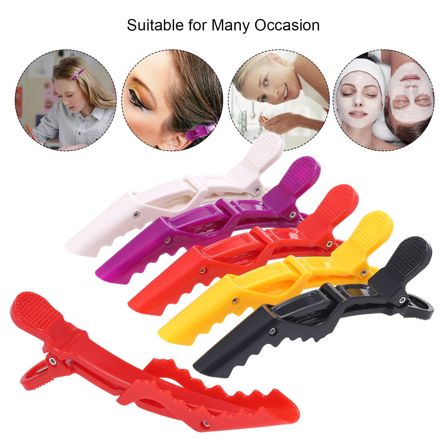 COOL HAIR 6pcs Alligator Hair Clips Plastic Hair Sectioning Clips with ...